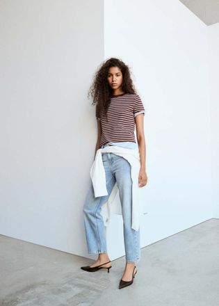 Mango Jean droit taille normale bleu moyen - Femme - 32 - MANGO