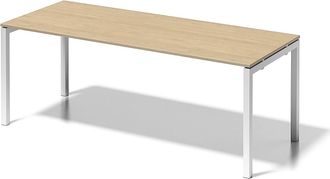Bisley Cito Schreibtisch, 740 mm h&ouml;henfixes U-Gestell, Metall, Mp396 Dekor Ahorn, Gestell Verkehrswei&szlig;, 80 x 200 x 85 cm