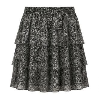 Michael Kors Bedruckter Georgette-Stufenrock - - Skirts - Damen - Schwarzk - S