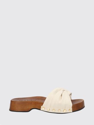 Ganni Mules Tia en cuir recycl&eacute; avec clous et talon bas