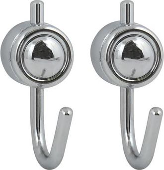 MSV Wandhaken 2 Stück aus ABC/ABS/Chrom, Silber, 6x2.5x2.5 cm