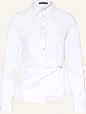 Marc Aurel Marc Aurel Bluse In Wickeloptik Mit Schmucksteinen weiss