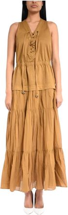 Pinko Pinko, Femme, Robes, Brun, Taille: 42 FR Maxi Dress
