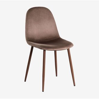 Sklum Glamm gepolsterter Esszimmerstuhl Dunkles Holz