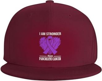 Generic Je suis Plus Fort Que Le Cancer du Pancr&eacute;as Homme Femme Casquette De Baseball Mode Snapback Chapeau Respirant Casquette Hip Hop pour Adulte Camping Tr