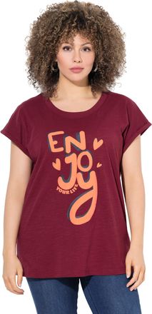 Ulla Popken Damen große Größen Übergrößen Plus Size T-Shirt, Enjoy Frontdruck