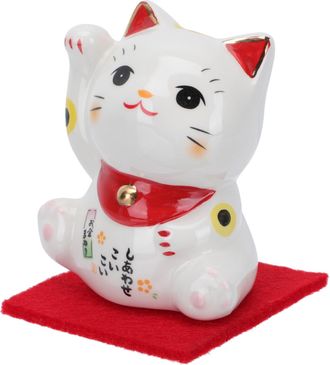 Cabilock Gl&uuml;ckskatze Keramik Ornament Haushalts Dekor Schreibtisch Deko Foto Requisite Keramik Gl&uuml;ckskatze