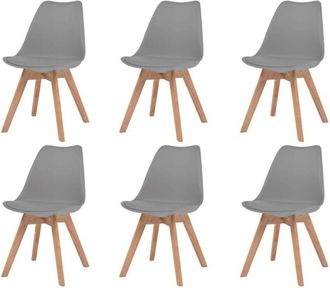 vidaXL Vidaxl - Chaises à manger lot de 6 Gris Plastique