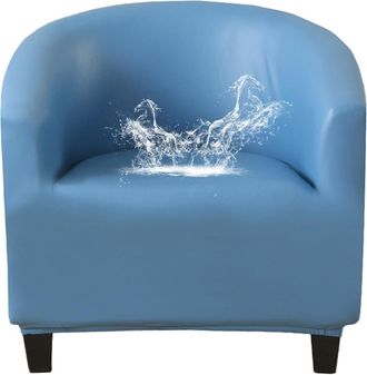 Generic Hoch Elastischer Leder-Sesselbezug, Ölfest Wasserfeste Clubsessel-Schonbezüge mit Elastischem Boden, rutschfest Bezug für Wannensessel für Wohnzimmer 