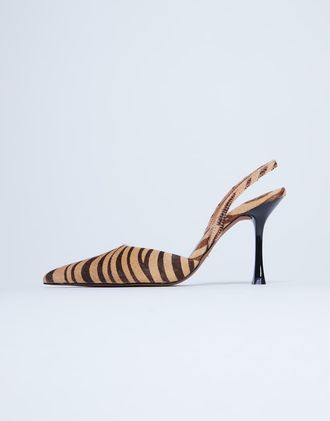 Topshop Angel - Pumps in Ponyfell-Optik mit Tigermuster-Schwarz