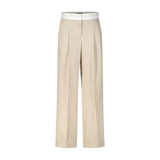 Cambio Wide Pantalons - Femme - Pantalons - Beige - Taille: 46 FR