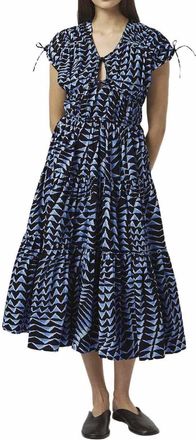 Scotch & Soda Womens Tiered poplin midi Casual Dress, House of Mirrors Blue, 40