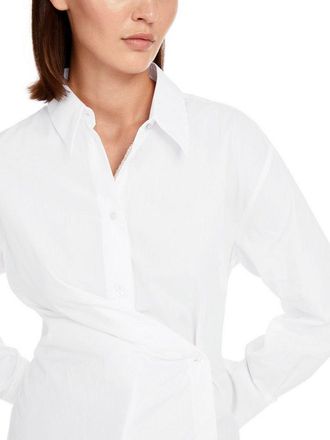 Marc Cain Langarmbluse Noble Neutrals Premium Damenmode Hemdbluse mit Wickeleffekt