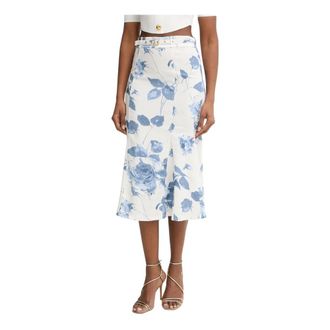 Guess Ryan Leinen Midi Rock - - Skirts - Damen - Blau - L