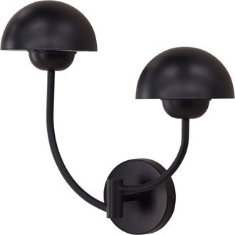 ebuy24 Applique murale double en métal - Noir - Lyckorna