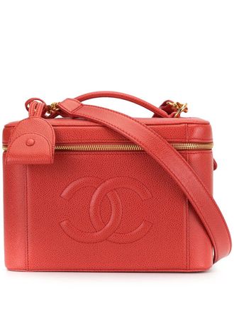 Chanel trousse de toilette &agrave; logo CC - Rouge