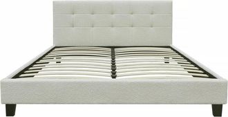Habitat et Jardin Habitat Et Jardin - Lit tissu bouclette Julia 140x190cm - Cr&egrave;me