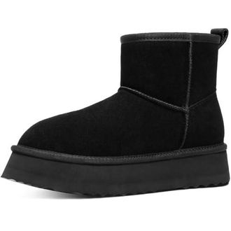 Generic NYSBH Bottes de neige dhiver en fourrure pour femme - Semelle &eacute;paisse - Mini bottes dext&eacute;rieur en daim pelucheux - Bottes en laine moelleuse, noir 3, 