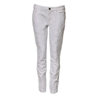 Dolce & Gabbana Wei&szlig;e Baumwoll-Mid-Waist-Denim-Jeans - - Jeans - Damen - Wei&szlig; - M