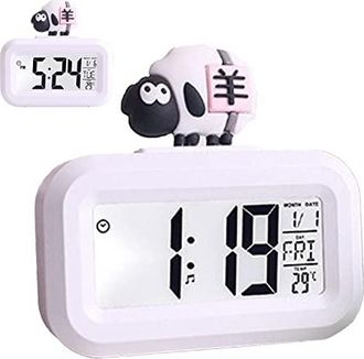 CHICIRIS Dioche Clock CuteR&eacute;veil &eacute;lectronique LED de Dessin anim&eacute; Mignon - Horloge Multifonctionnelle avec Calendrier, Affichage de la Temp&eacute;rature, &eacute;cran Clair