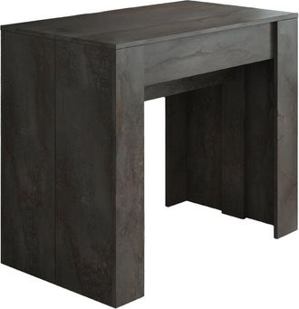 Dmora Ausziehbare Konsole Vaelis, verwandelbar in Esstisch, platzsparend und ausziehbar bis 237 cm, 90-237x76,6x90 cm, Wei&szlig;holz-Optik - Dmora