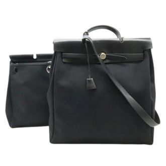 Herm&egrave;s Pre-owned Vintage Canvas Shoulder Bag - - Pre-owned - Damen - Schwarzk - ONE SIZE