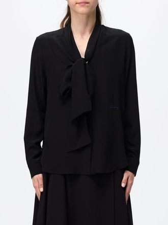 Burberry Chemise en pure soie avec col lavalli&egrave;re et fermeture dissimul&eacute;e