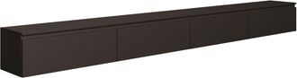 Selsey TV Lowboard H&auml;ngend 300 cm Schwarz 4 F&auml;cher mit Klappfronten Elegantes Design f&uuml;r Moderne Wohnzimmer Spanplatte 16 mm Stauraum f&uuml;r Elektronik Ideal f&uuml;