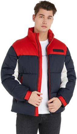 Tommy Hilfiger Herren Jacke Puffer Jacket Winterjacke, Mehrfarbig (Rwb Colourblock), XXL