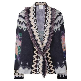 Forte_Forte Der Highlands Garden Oversized Jacquard Cardigan - - Knitwear - Damen - Mehrfarbig - S
