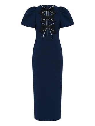 Rebecca Vallance robe mi-longue Nemy &agrave; d&eacute;tail de noeud - Bleu