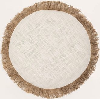 Sklum Rundes Baumwollkissen (&Oslash;40 cm) Paraiba Gardenia Wei&szlig;