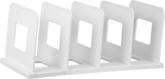 DOITOOL Vertikaler Desktop Datei Organizer Weiß Stabiler Schreibtisch Aktenhalter mit Breiten Fächern Einfacher Zugriff Vielseitig für Büro Buchhandlung und Z