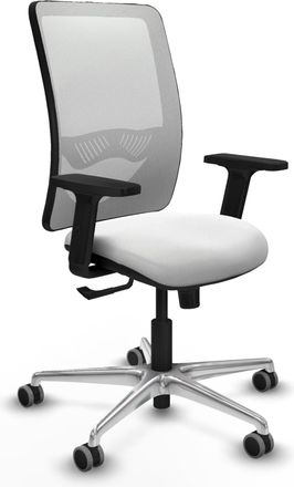 Piqueras y Crespo Wei&szlig;er Computerstuhl Zulema mit 2D-Armen, h&ouml;henverstellbare Lendenwirbelst&uuml;tze, ausgestattet mit Sincro 3 Positionen und Schneideschaum, Wei&szlig; / Wei&szlig;