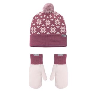 Columbia Set M&uuml;tze und Handschuhe Columbia Snowflake 2180781 Dunkelrosa