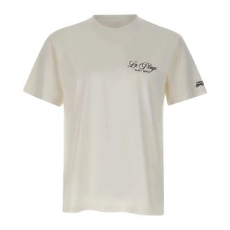 MC2 Saint Barth Homme, Tops, Blanc, Taille: L Portland Cotton T-Shirt With Front Print