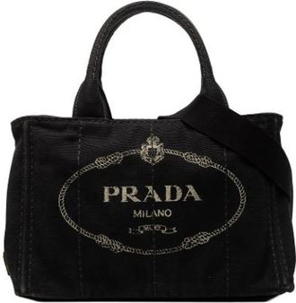 Prada Pre-owned Sac bandouli&egrave;re en toile - Femme - Pre-owned - Noir - Taille: ONE Size