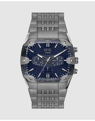 Diesel Chronographenuhr mit Nieten, Edelstahl, Gunmetal-Grau