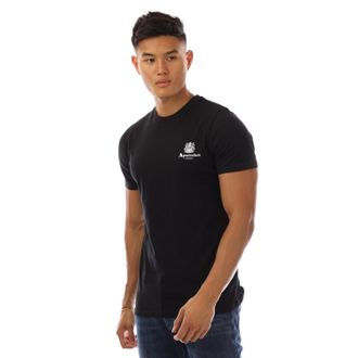 Aquascutum London T-Shirt f&uuml;r Herren, Rundhalsausschnitt (Schwarz/Wei&szlig;)