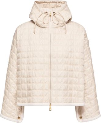 Moncler Moncler Cape &Agrave; Capuche Et Matelassage Carr&eacute;, Femme, Blanc, Taille: Uni