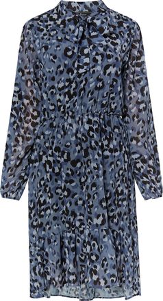Faina Kleid mit Leo-Print Damen Grau Leo