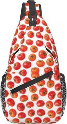 Generic R&eacute;glable Sacoche Homme Bandouliere Art de la tomate rouge Sling Bag Casual Sac &agrave; Dos De Voyage pour Voyage Homme &eacute;cole