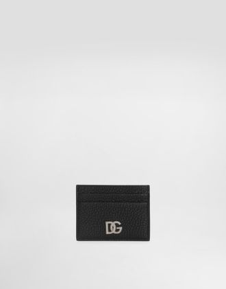 Dolce & Gabbana Kartenetui Aus Kalbsleder Mit Logo - Mann Geldb&ouml;rsen Und Kleinlederwaren Schwarz Onesize