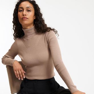 La Redoute Collections Pull Col Roul&eacute; En Fine Maille