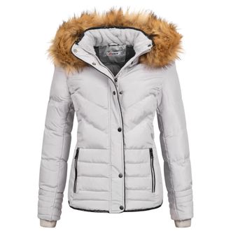 Elara Damen Steppjacke Winter Tailliert Grau Chunkyrayan EL-JA01 Grey 36 (S)