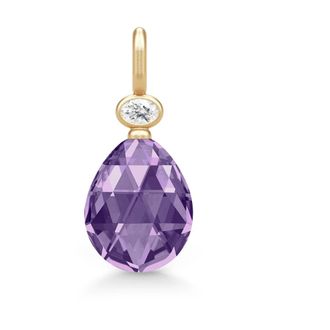 Julie Sandlau Femme, Accessoires, Jaune, Taille: ONE Size Pendentif en am&eacute;thyste avec zircone et briolet