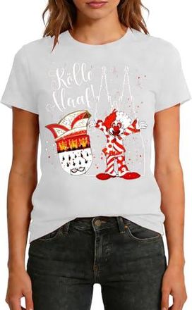 Generico T-shirt &agrave; manches courtes pour femme de Cologne de la cath&eacute;drale de Cologne Rouge et blanc avec col rond | Enterrement de vie de gar&ccedil;on, blanc, XXL
