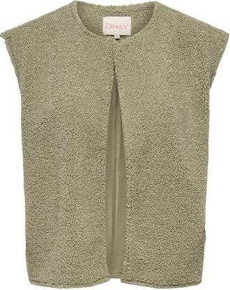 Only Onlvita Teddy Vest PNT CS, Beige fonc&eacute;, XL Femmes