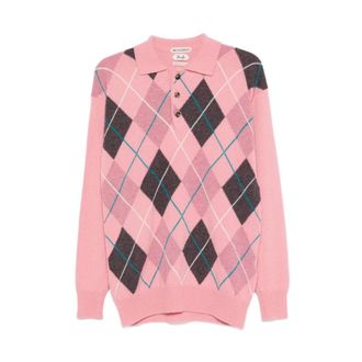J.W.Anderson Femme, Pulls, Rose, Taille: 40 FR Polo en maille Argyle