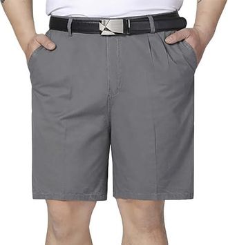 Generic Short habill&eacute; pour homme avec poches, short intelligent pour homme adulte UK double pliss&eacute;, costume daffaires, jambe droite, &eacute;t&eacute;, d&eacute;contract&eacute;, demi-pa